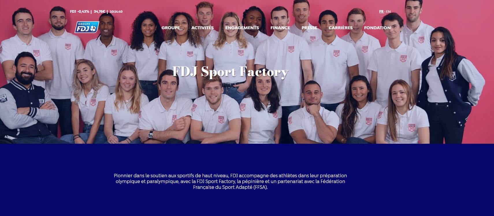 La FDJ partenaire des Jeux olympiques de Paris 2024